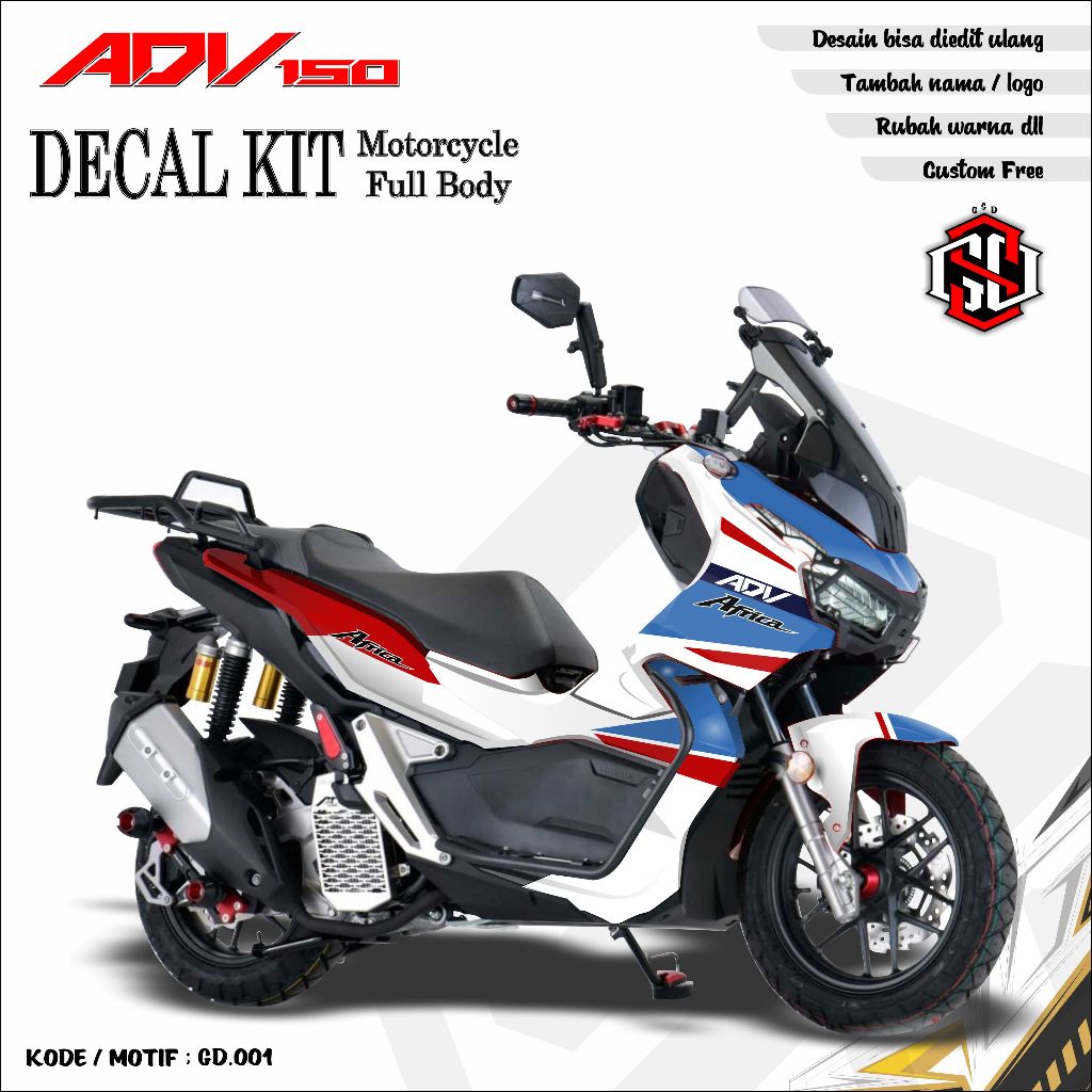 Jual Decal ADV 150 Full Body Stiker ADV 150 Full Body GD-001 | Shopee ...