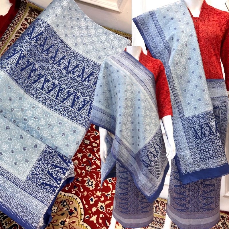 Jual Songket Pancawarna ice blue terbaru/Songket palemabang/Songket ...