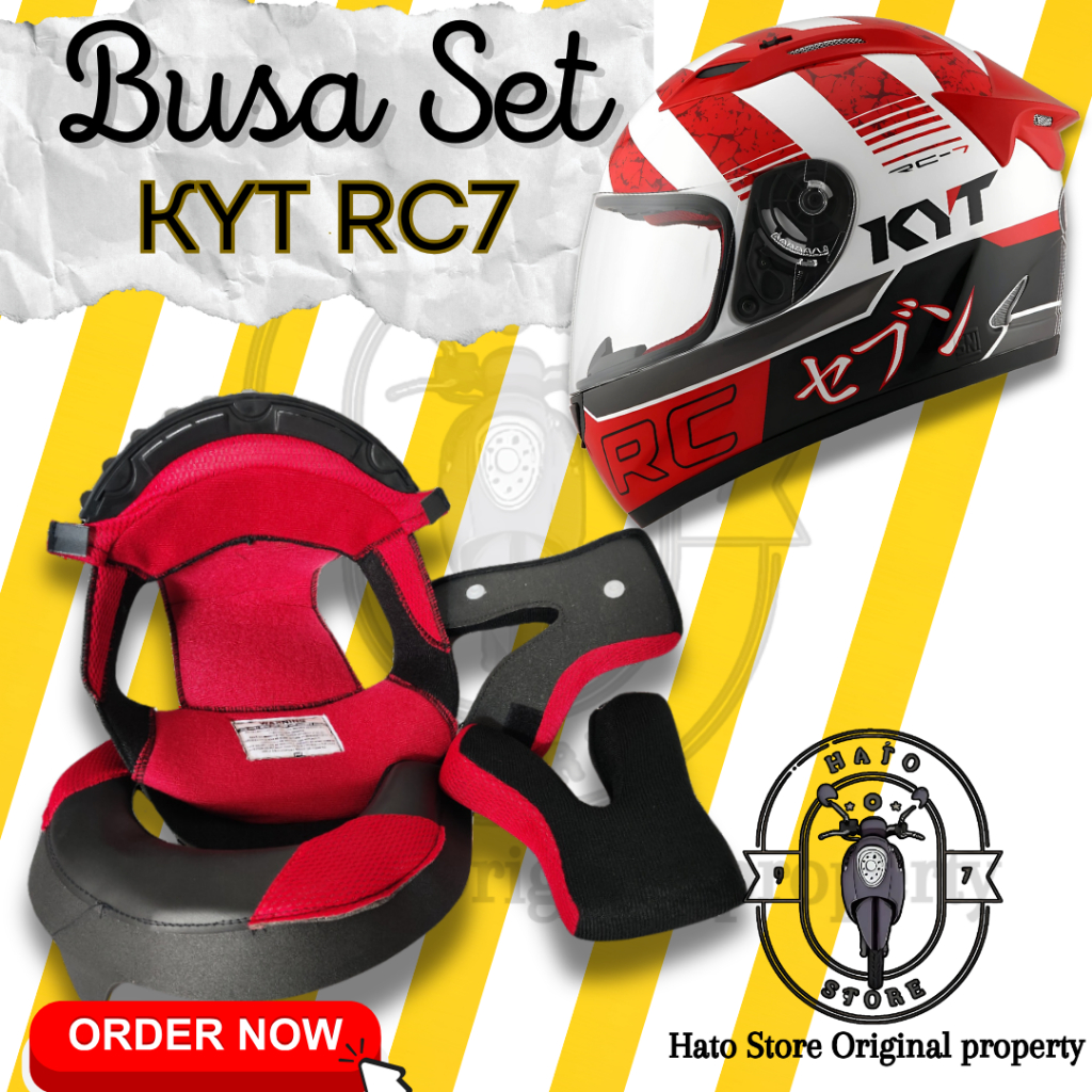 Jual Busa Helm FULLSET KYT RC7 Kancing Plastik Ukuran M L XL kyt busa ...