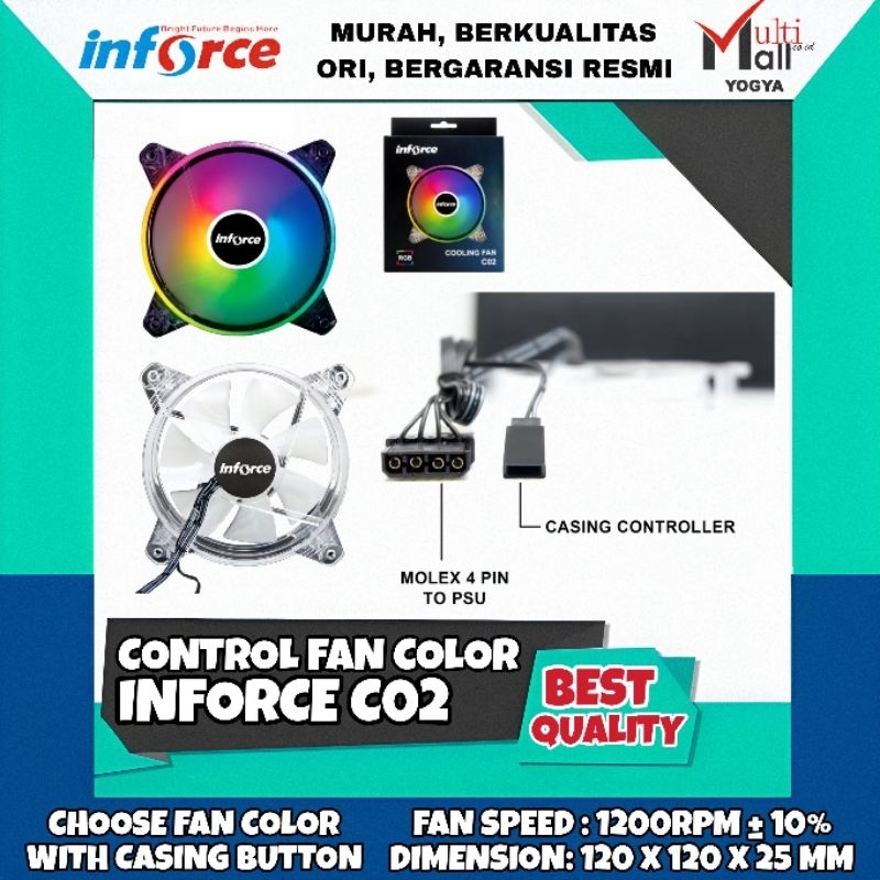 Jual Inforce Cooling Fan C02 120mm / 12cm Control Fan Color CPU RGB ...