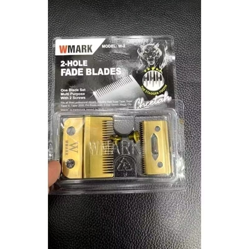 Jual GOLD Wmark W-2 Mata Pisau 2-hole Fade Blades Bisa Untuk Semua ...