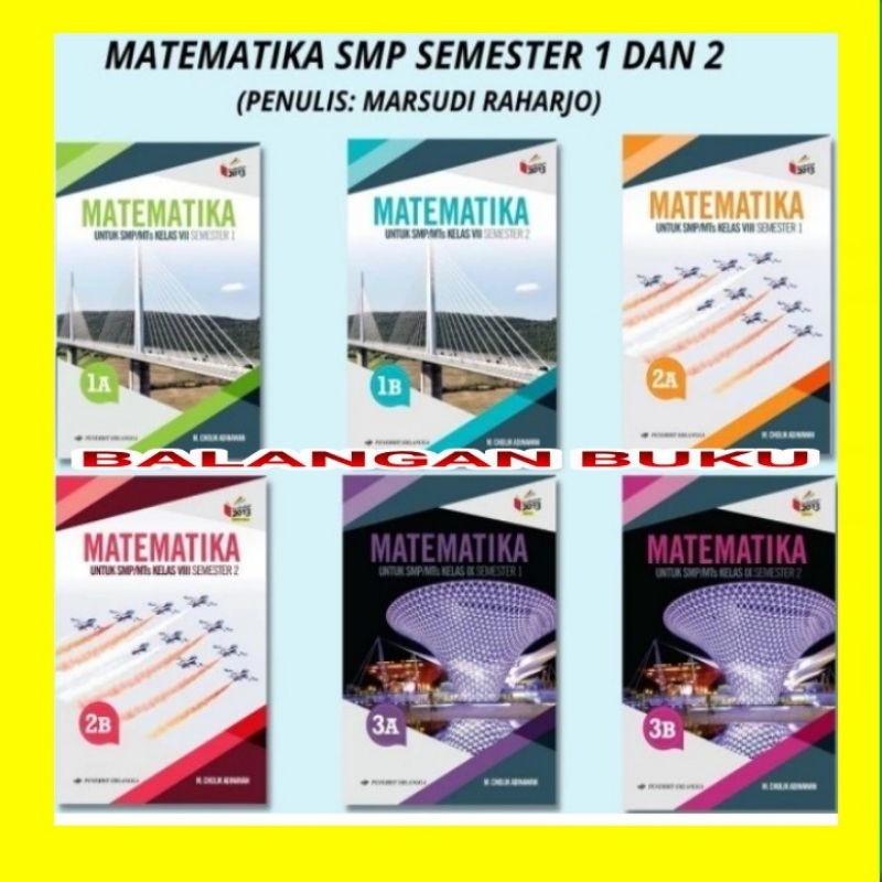 Jual BUKU MATEMATIKA SMP KELAS 1 2 3 7 8 9 SEMESTER 1 2 K 2013 ERLANGGA ...