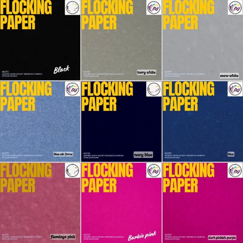 Jual Kertas Flocking Beludru Lembaran Warna Warni Flocking Sheet Sablon ...