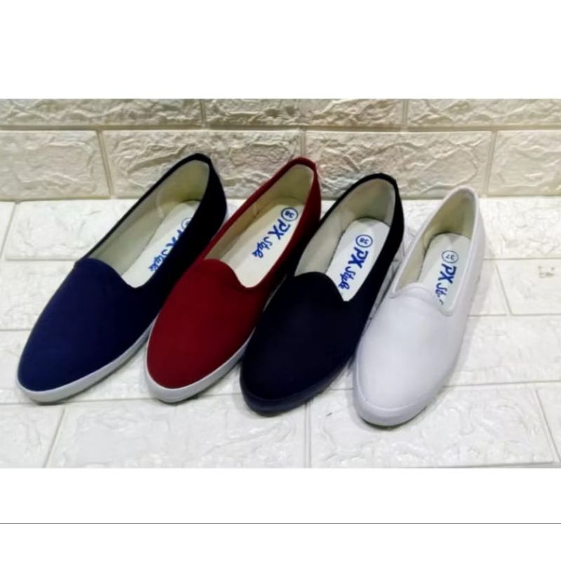 Jual Sepatu Kanvas Polos Wanita slip on PX style 098 P | Shopee Indonesia