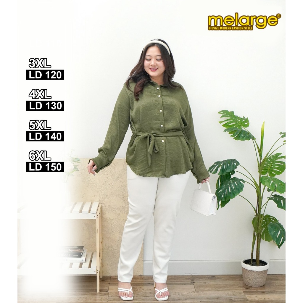 Jual MELARGE - Kemeja Polos Diana Top Santorini Silk Premium Atasan Wanita Oversize Baju Kerja ...