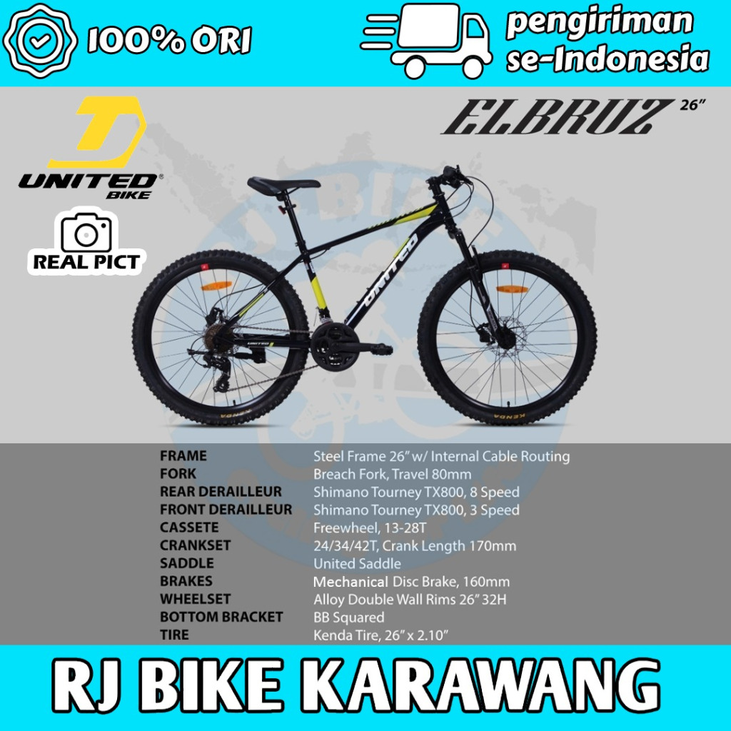 Jual Sepeda Gunung MTB United Elbruz 26Inch Shimano 3x8 Speed ...