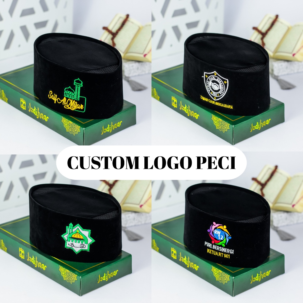 Jual Custom Logo Peci Songkok Kopiah – Cocok untuk Pesantren, Sekolah ...