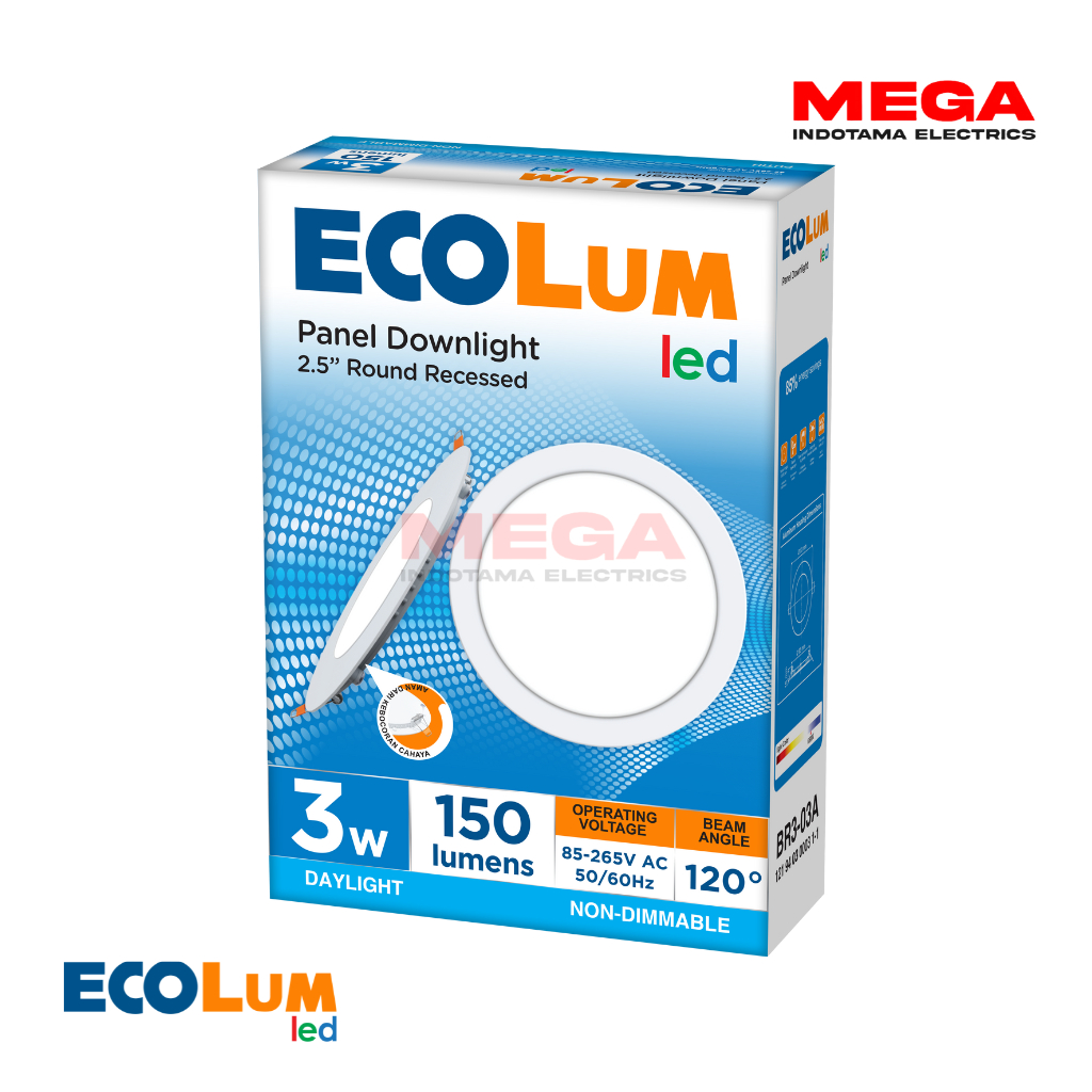 Jual ECOLUM Lampu LED Panel Downlight Round Recessed Inbow | Shopee ...