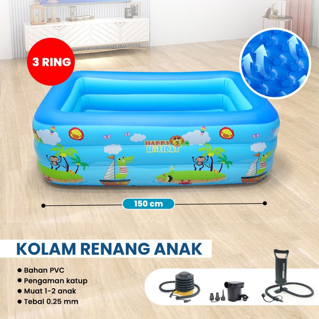 Jual SPEEDS Kolam Renang Plastik Anak Pompa Mini Portable Kolam ...