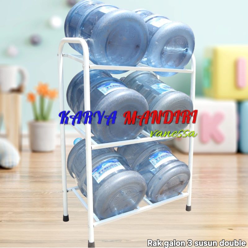 Jual Rak Galon Susun 3 Double 6 Galon Tempat Galon Susun Besi Kuat Dan ...