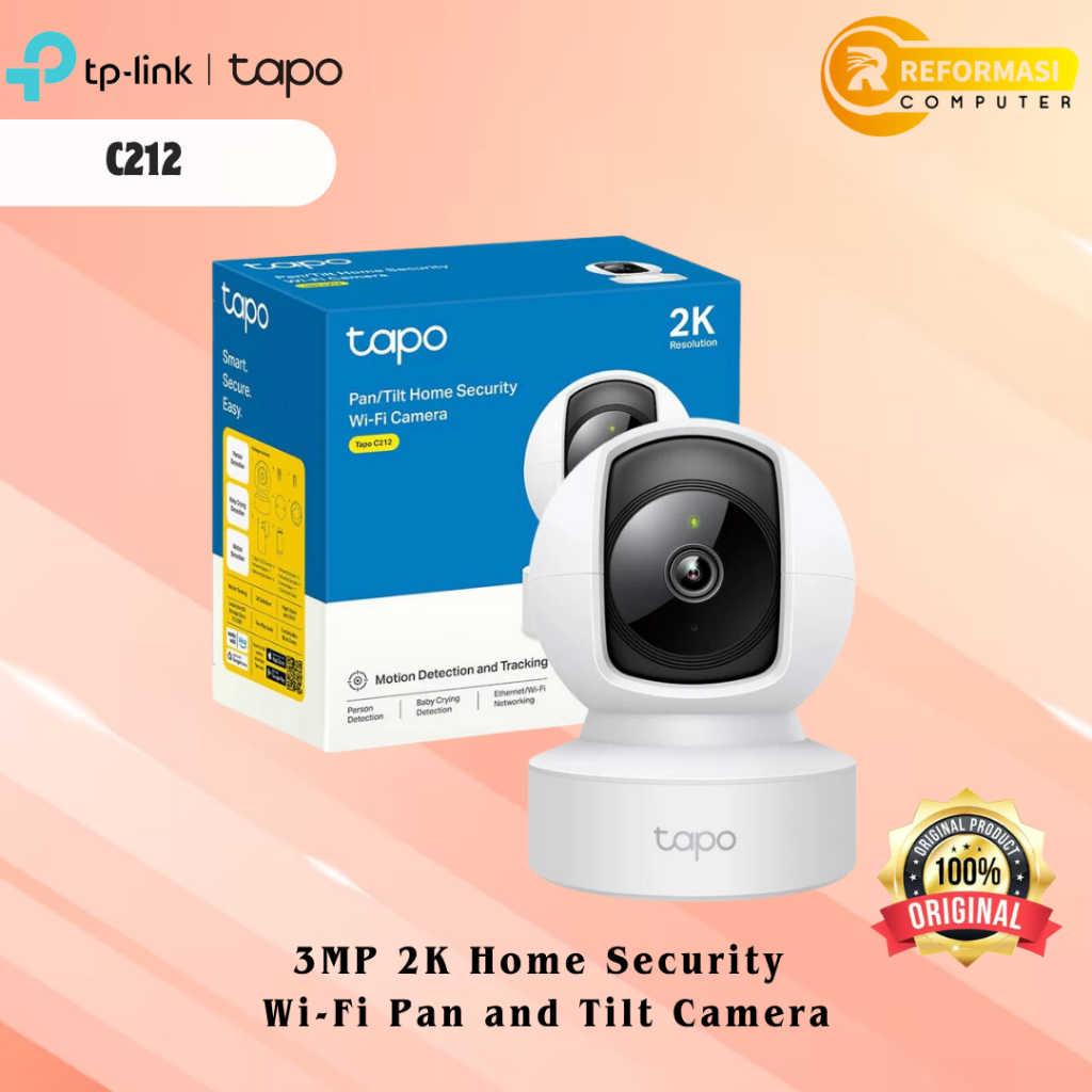 Jual TP-LINK CCTV Tapo C212 2K 3MP TP-Link CCTV Pan/Tilt Home Security ...