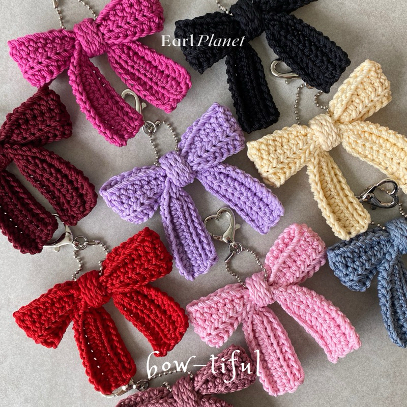 Jual BOW-TIFUL | Crochet Bag Charm | Gantungan Kunci Rajut | Coquette ...