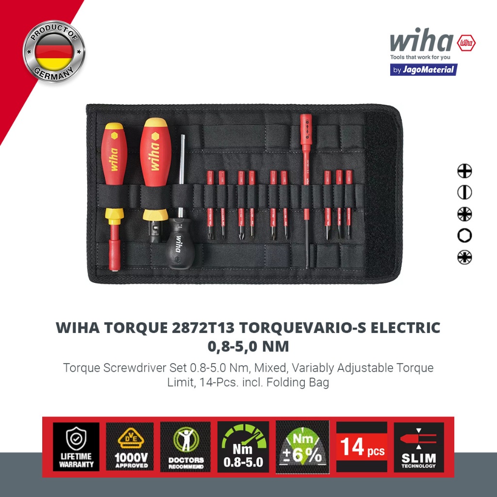 Jual Wiha Insulated Torque 2872T13 TorqueVario®-S Electric 0,8-5,0 NM ...