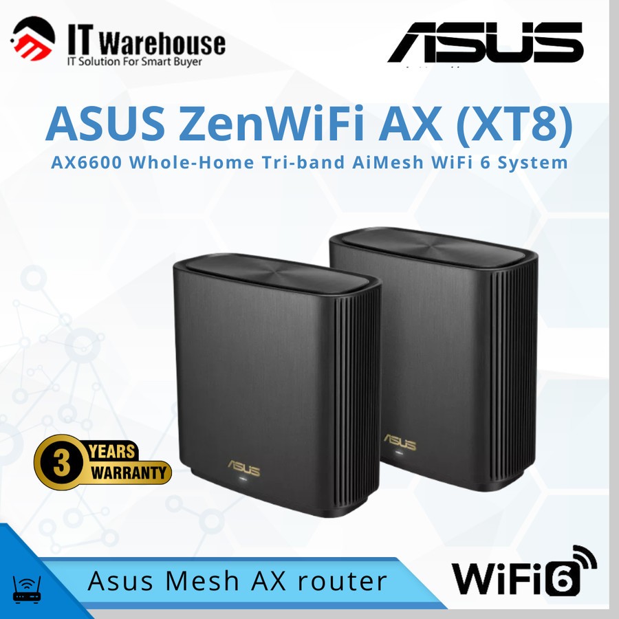 Jual ASUS ZenWifi AX6600 Mesh Router XT8 Black 2 Pack | Shopee Indonesia