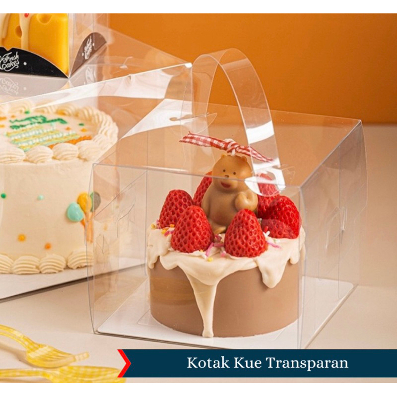 Jual Kotak Kue Transparan | Kotak Kue Korea | Korean Cake Box | Bento ...