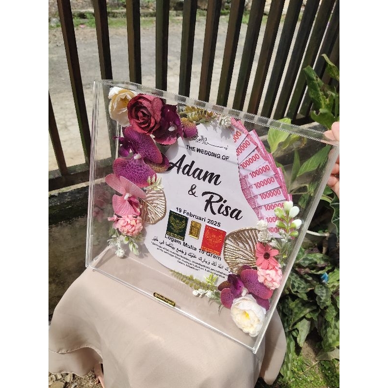 Jual Frame Akrilik Pernikahan | mahar pernikahan akrilik 30x30cm ...