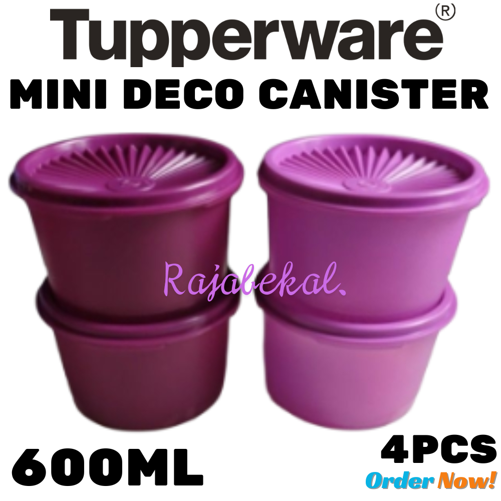Jual PROMO Tupperware Mini Deco Canister 600ml 4pcs | Shopee Indonesia