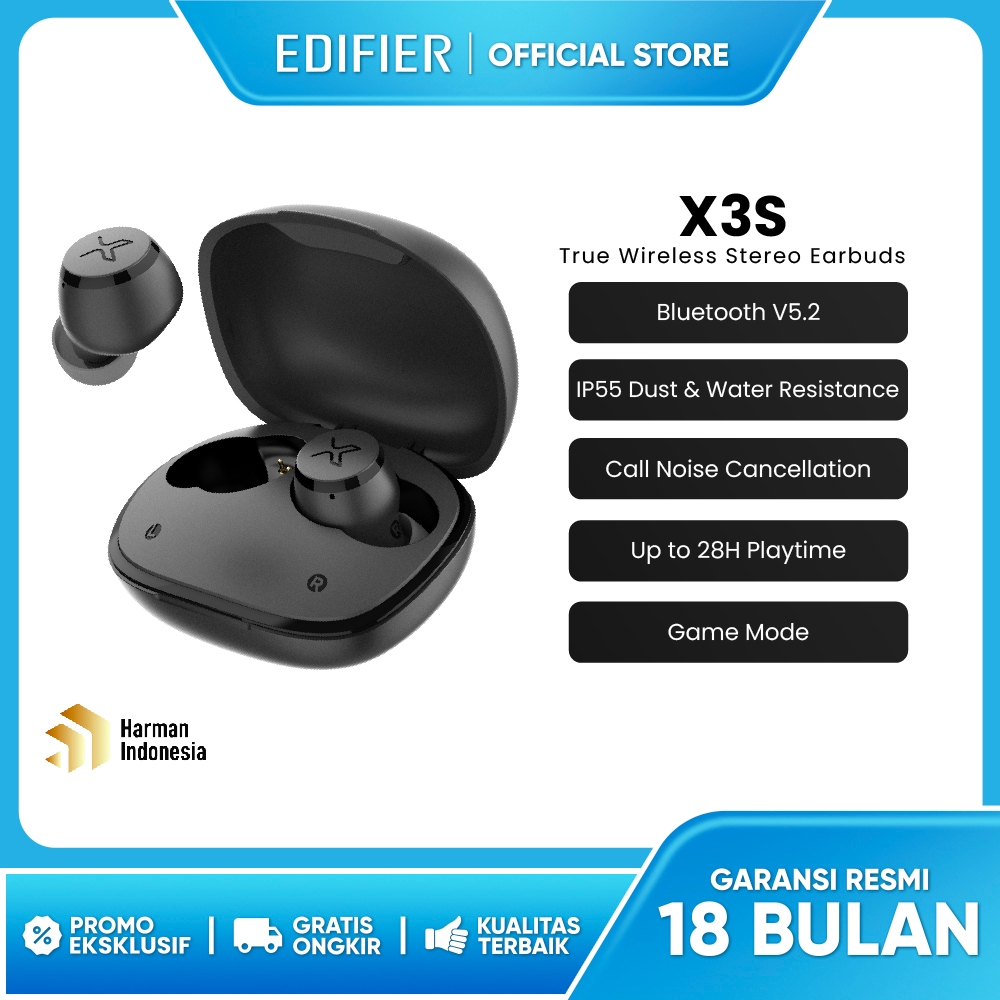 Jual EDIFIER X3S TWS Wireless Bluetooth 5.2 Earphone Qualcomm aptX cVc ...
