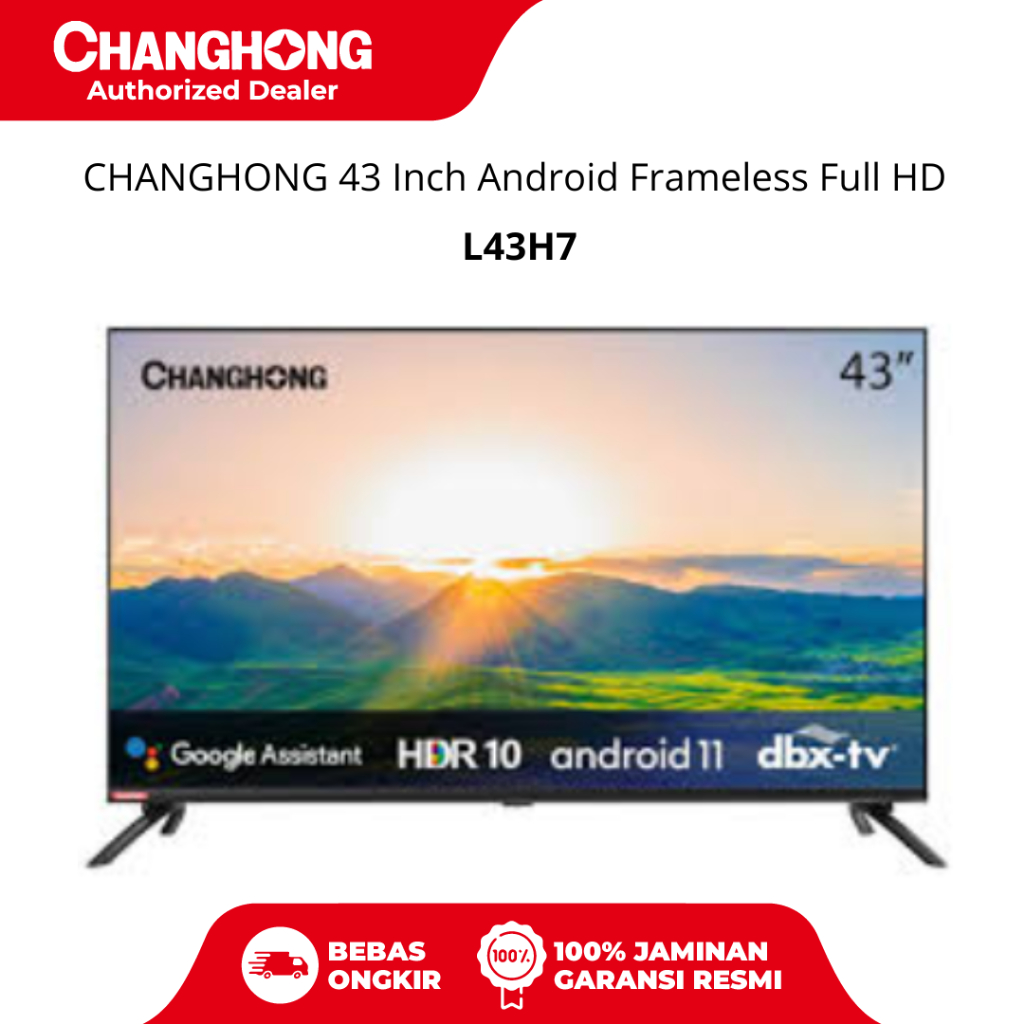 Jual CHANGHONG 43 Inch Android Frameless Full HD TV L43H7 | Shopee Indonesia