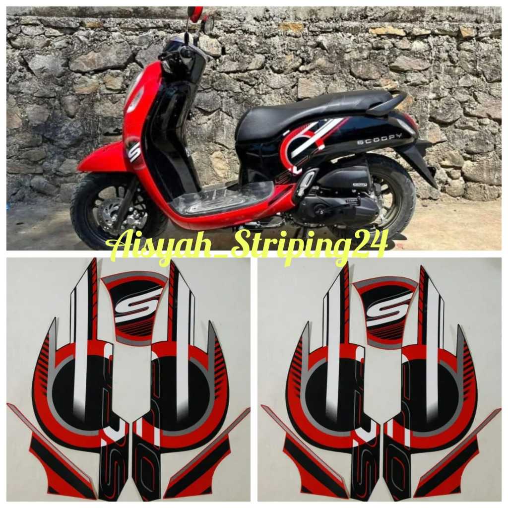 Jual Stiker Striping Sticker lis les polet body motor honda scopy 2023 ...
