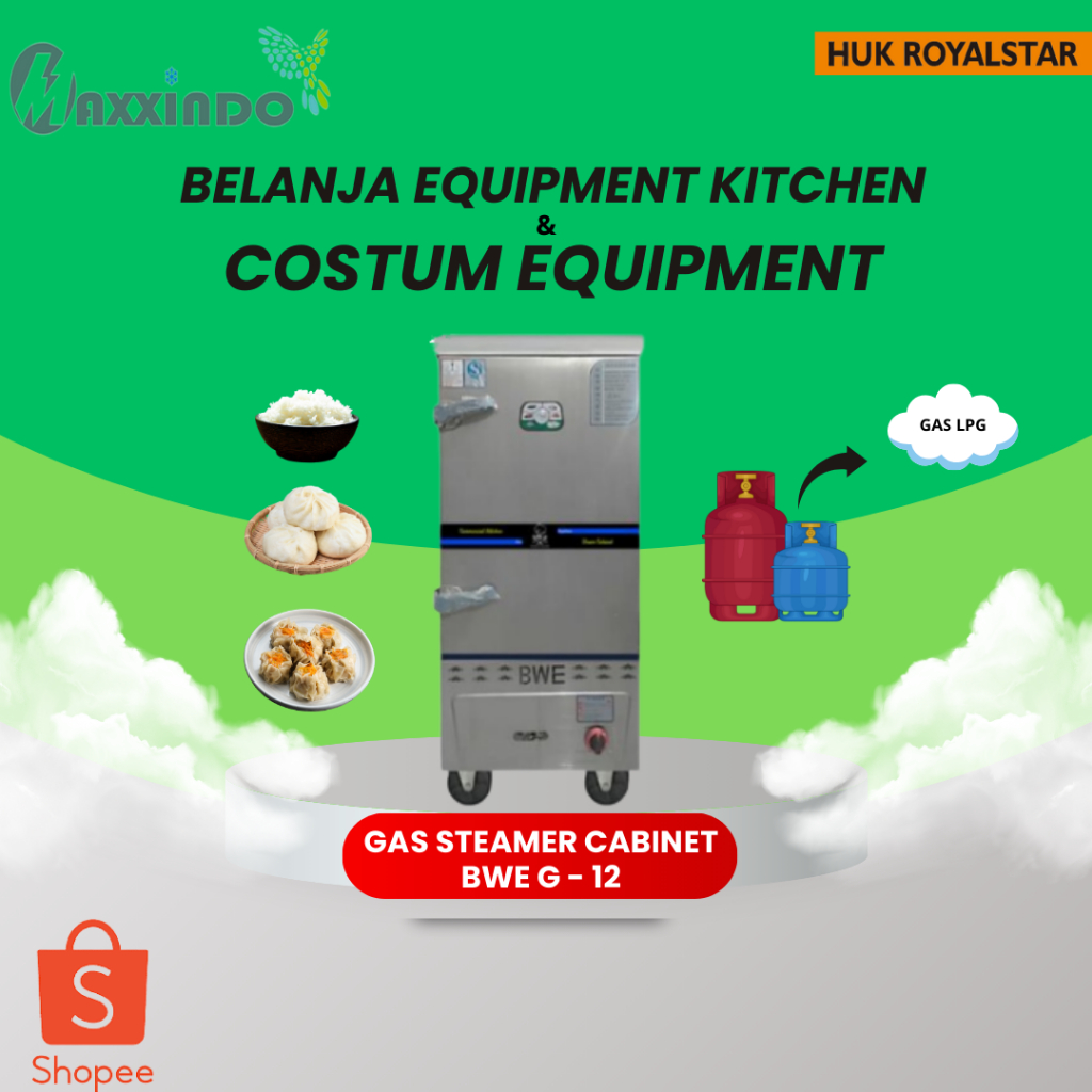 Jual BWE Gas Rice Steamer Cabinet Stainless Steel Body With Temperature ...