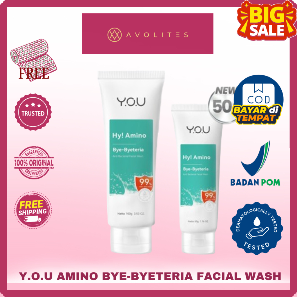 Jual YOU Hy! Amino Bye-Byeteria Anti Bacterial Facial Wash | Shopee ...