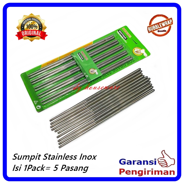 Jual Sumpit Stainless Korea Set Sumpit Makan Mie Stainles 10Pcs 5 ...