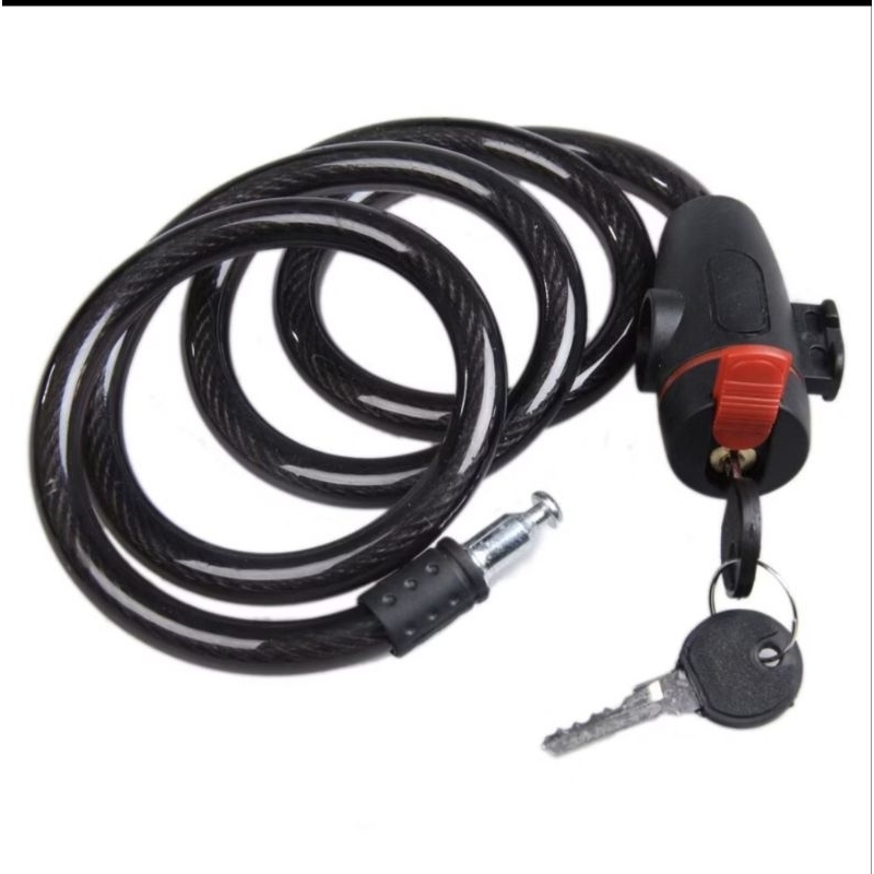 Jual Kunci Gembok Sepeda Anti Maling Cable Coil Lock Stainless ...