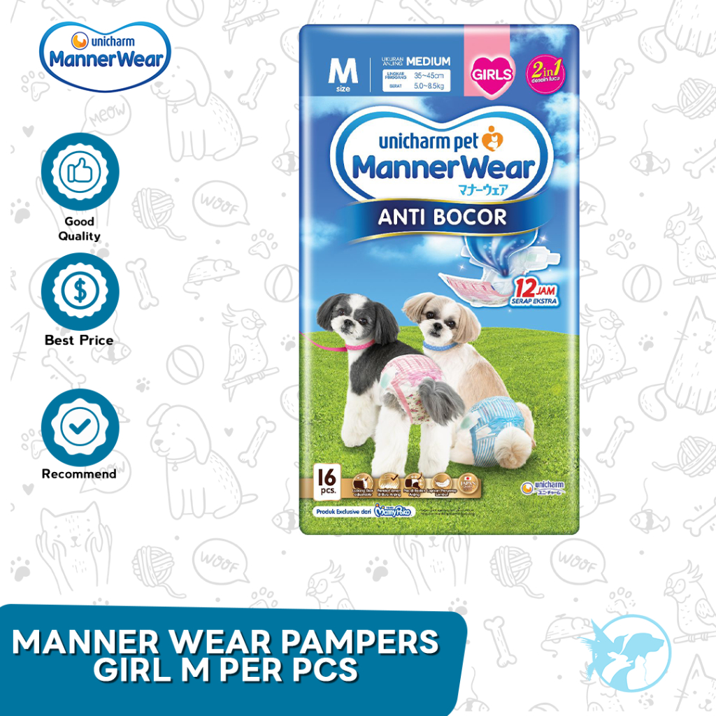 Jual Popok Pampers Anjing Manner Wear Jantan Betina Dog Diapers Per Pcs ...