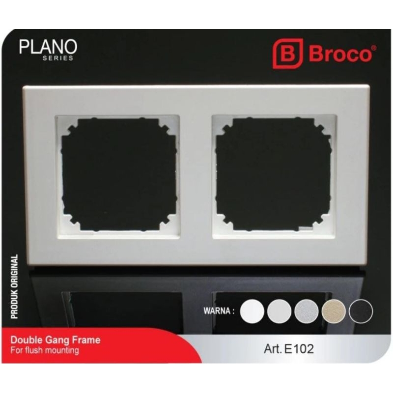Jual Broco Plano Frame 2 gang, 3 gang, 4 gang, 5 gang Warna Putih-White ...