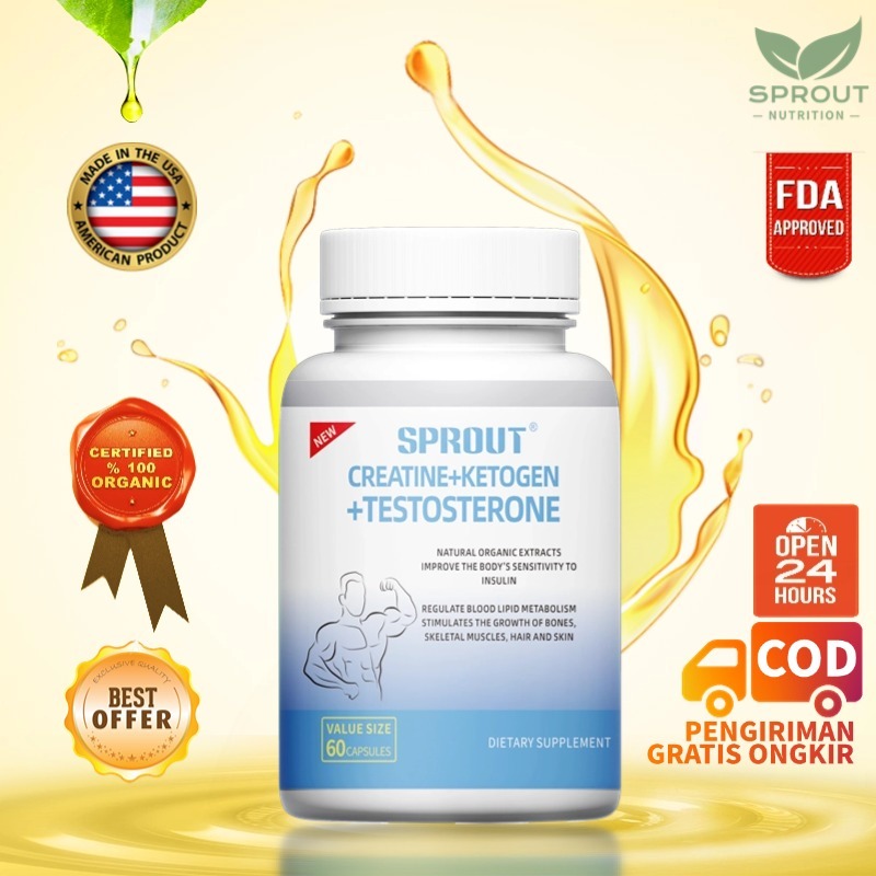 Jual Creatine + Ketogen + Testosterone, Suplemen Makanan Alami Organik ...