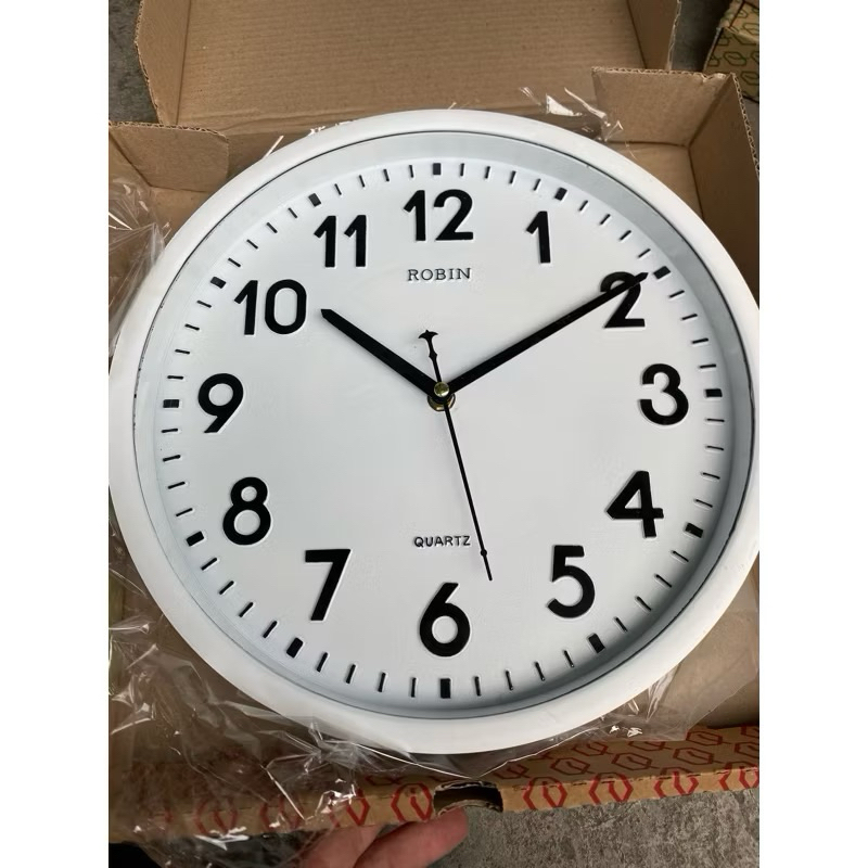 Jual 1048 Jam Dinding Bulat Besar Quartz Merk Robin | Shopee Indonesia
