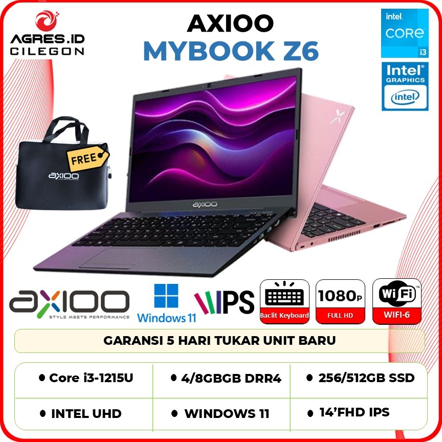 Jual Axioo Mybook Z6 Intel Core i3-1215U 8GB 512GB SSD 14.0-inch Full HD IPS Windows 10 Home ...