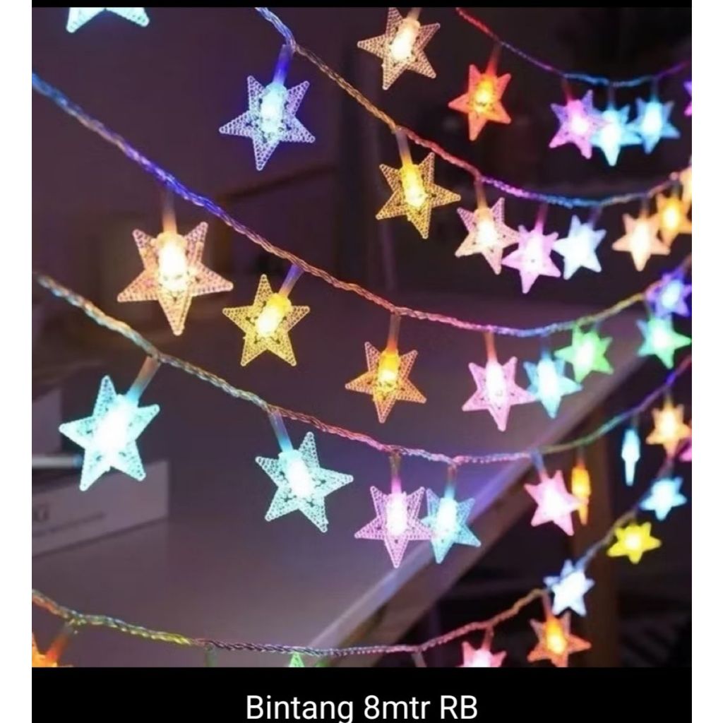 Jual LAMPU LED BINTANG 8METER , LAMPU HIASAN HARI RAYA 1METER 2M 5M ...
