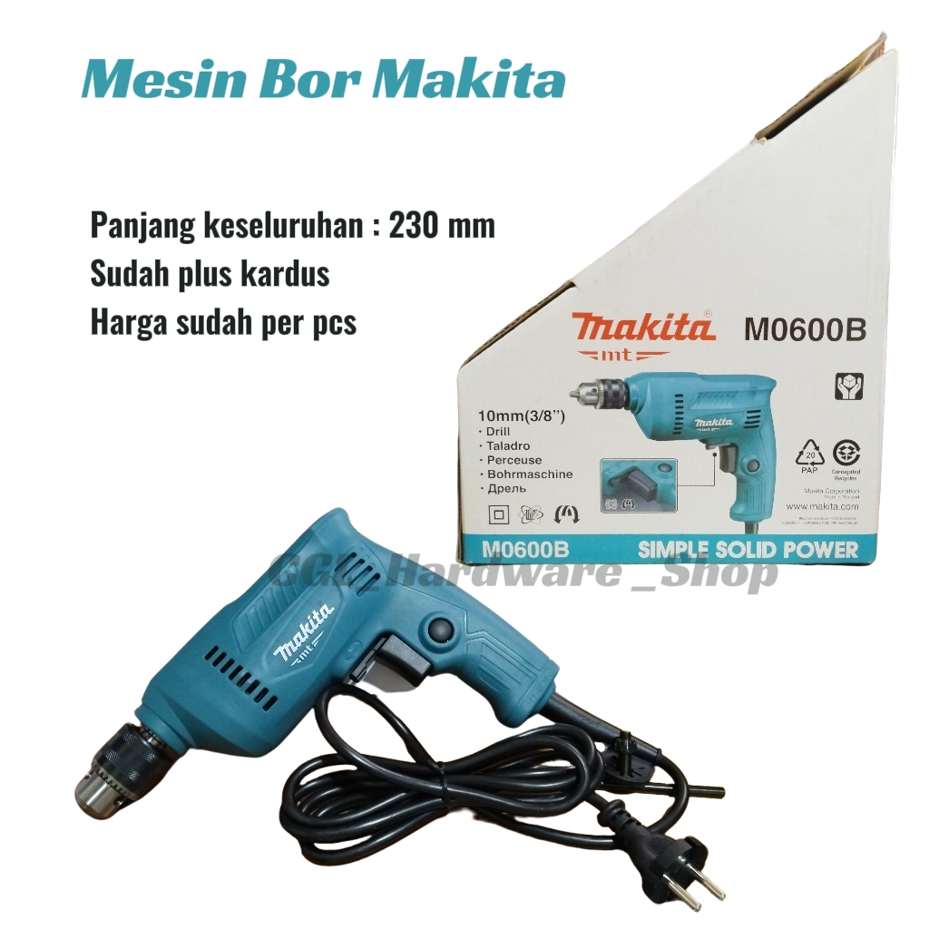 Jual Makita Simple Solid Power Drill M0600B | Mesin Bor Tangan Makita ...