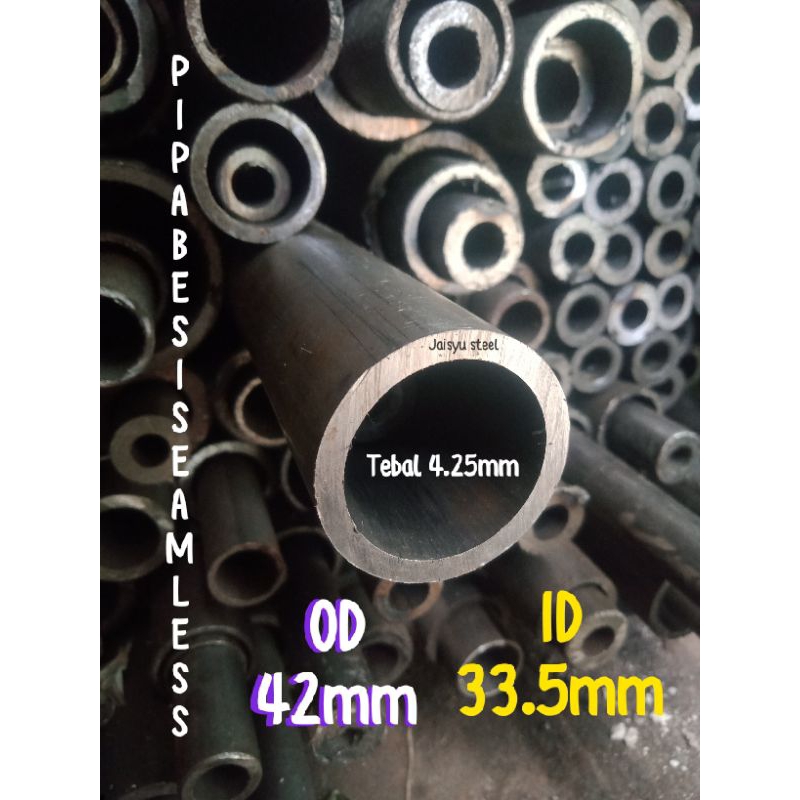 Jual Pipa Besi Seamless OD 42mm ID 33.5mm tebal 4.25mm | Shopee Indonesia