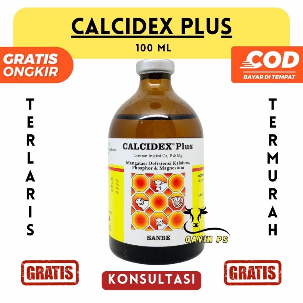 Jual CALCIDEX PLUS Injeksi 100 ml Obat Sapi Kambing Lumpuh Injeksi ...