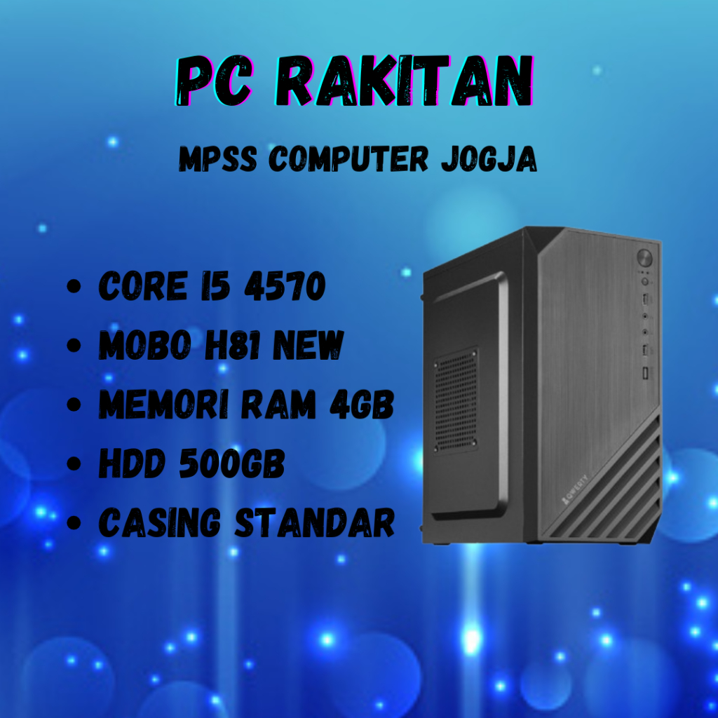 Jual PC Komputer CPU Rakitan Core I5 4570 RAM 4GB HDD 500GB Casing Standar Siap Pakai Admin ...