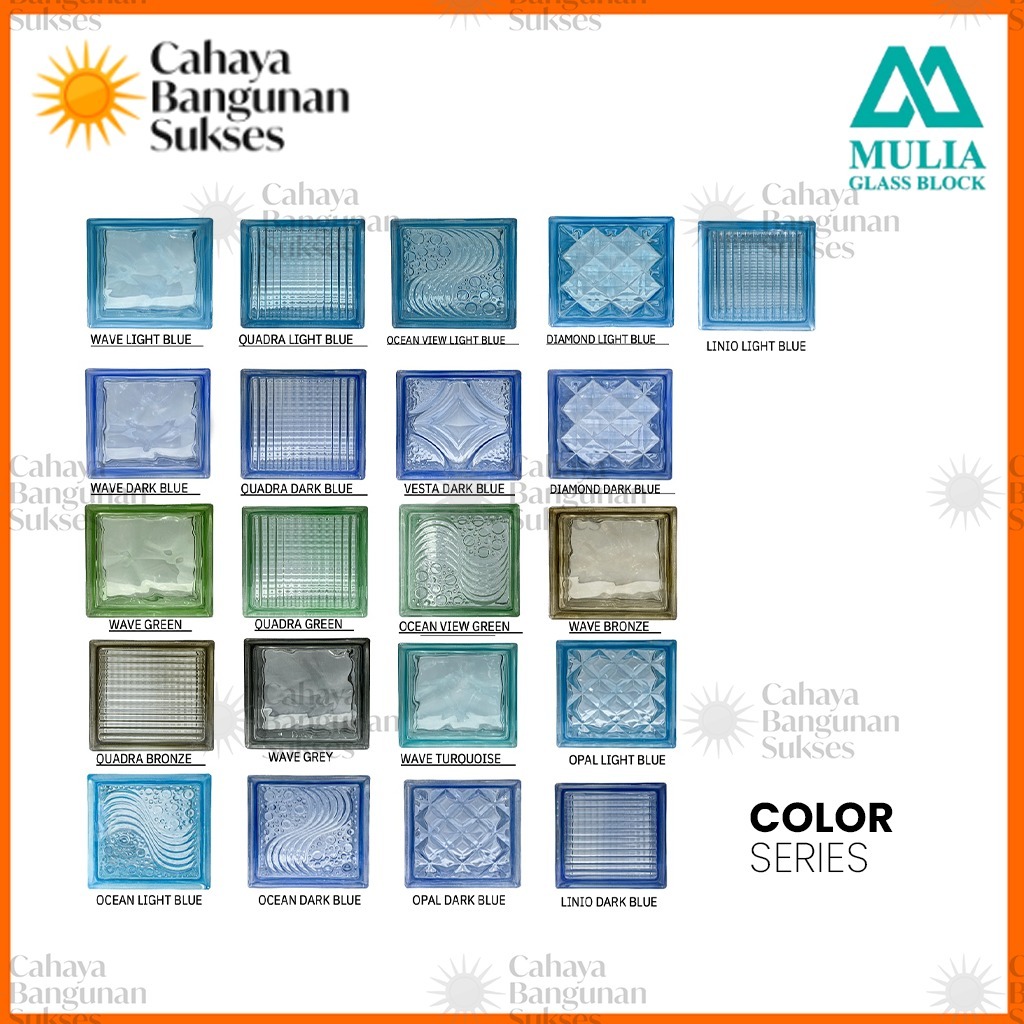 Jual (BARU) GLASS BLOCK MULIA COLOUR SERIES | Shopee Indonesia