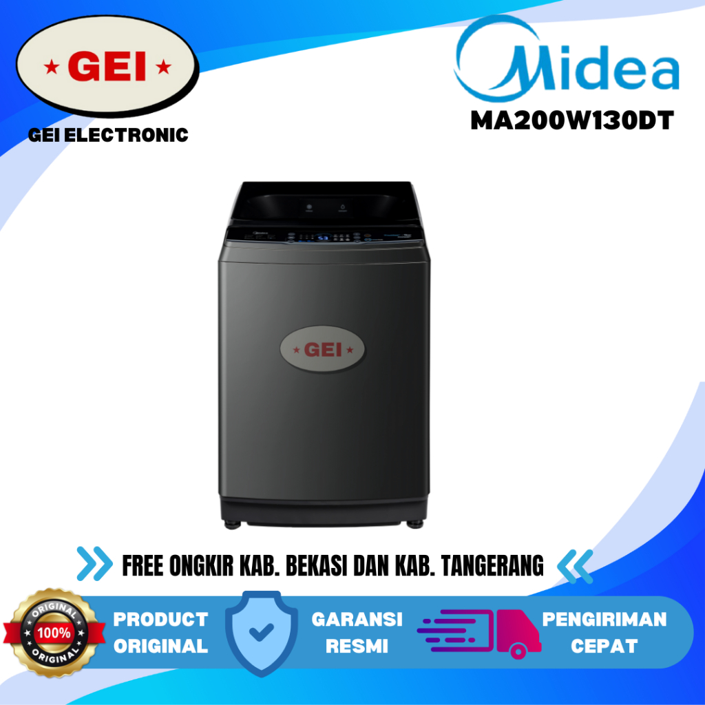 Jual MIDEA MA200W130DT Mesin Cuci 1 Tabung Top Load Kapasitas 13 Kg ...