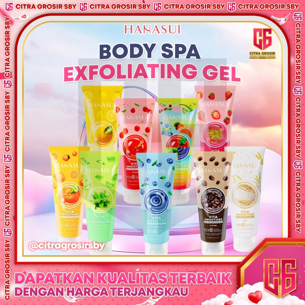 Jual HANASUI Body Spa Body Exfoliating Gel with Collagen Series 180 ml ...