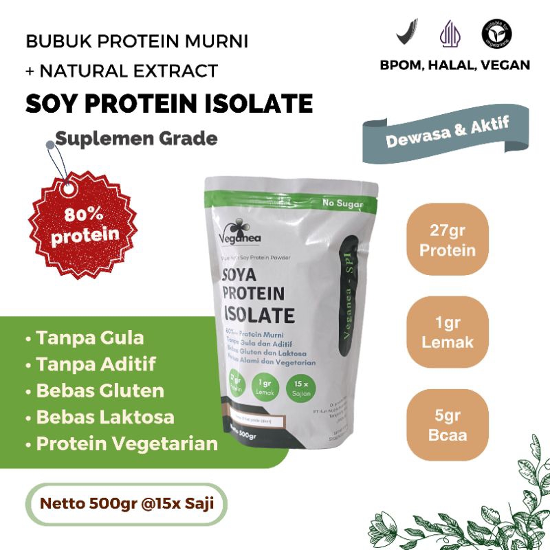 Jual Veganea Pure Soy Protein Isolate Hydrolize 500 gram - Vegan ...