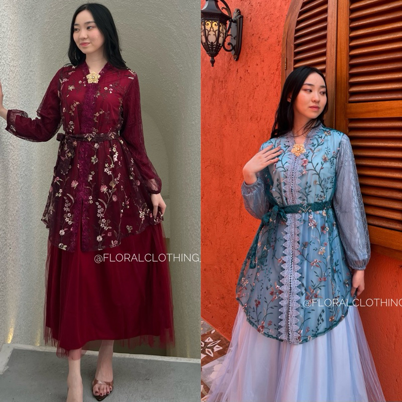 Jual F528 gamis inner outter set / gamis muslim lebaran / gamis ...