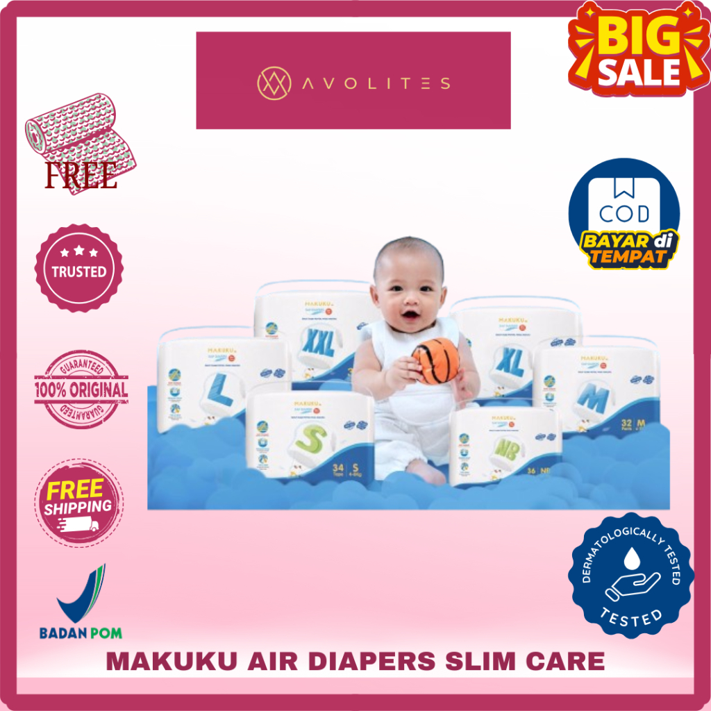 Jual MAKUKU SAP Diapers Slim Care Pants M/L/XL/XXl Popok Bayi Tipis ...