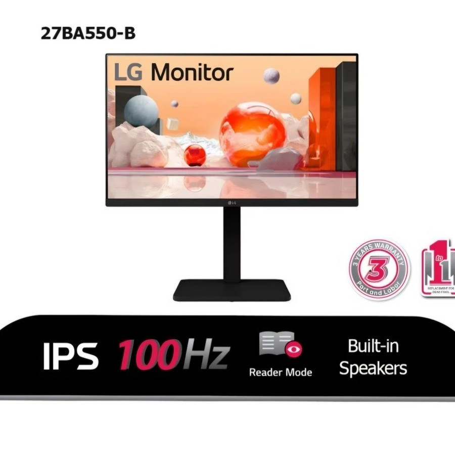 Jual LG 27BA550-B IPS FHD Monitor with speaker and Height Adjuster ...