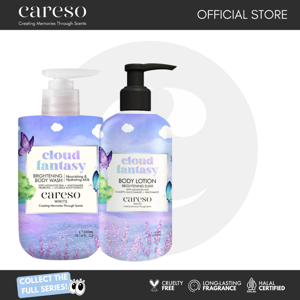 Jual CARESO - Cloud Fantasy Bath Duo (Body Wash + Body Lotion) | Shopee Indonesia