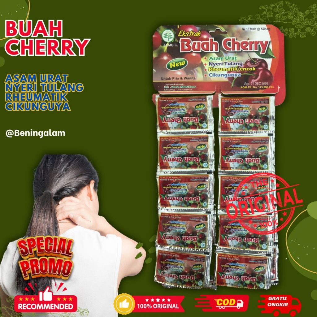 Jual Buah Cherry Kapsul Asam Urat Original 20 Sachet | Shopee Indonesia