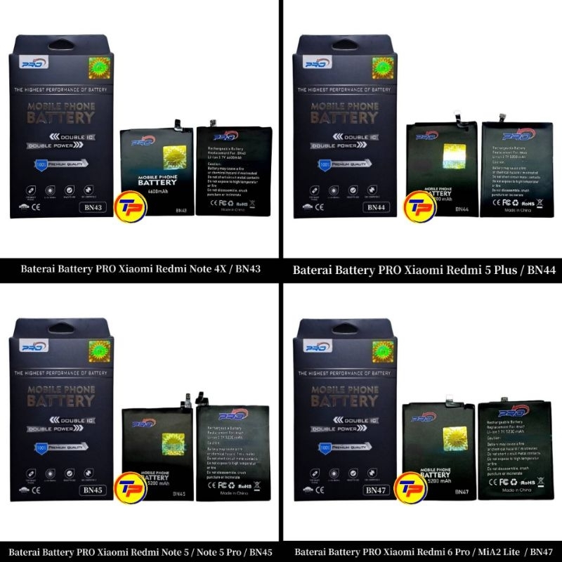 Jual Baterai Battery PRO Xiaomi Redmi Note 4X / 5 Plus / Note 5 / Note 5 Pro / 6 Pro / MiA2 Lite ...