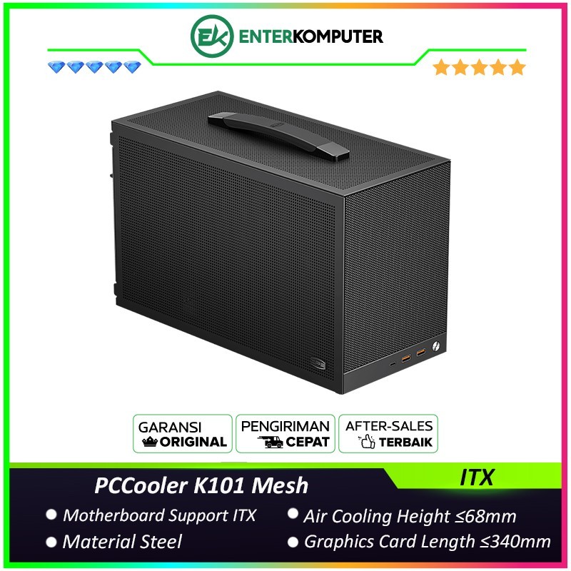 Jual PCCooler K101 Mesh Grey Mini-ITX Case | Shopee Indonesia