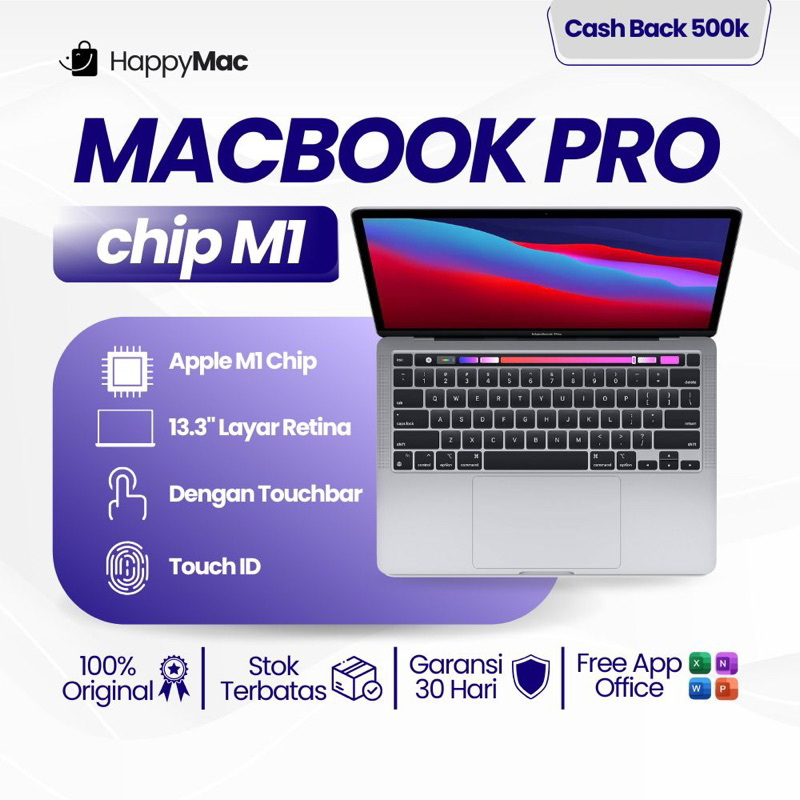 Jual Macbook Pro M1 Chip 2020 13 Inch 256gb 512gb Second Original Bergaransi Space Grey Silver ...
